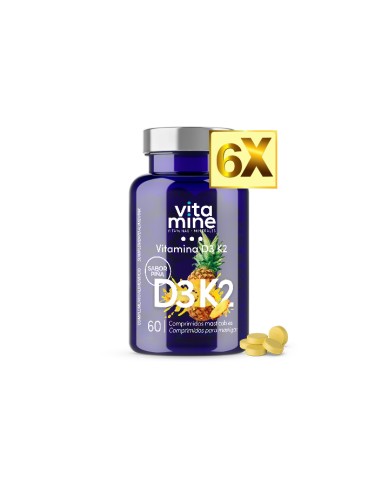 Pack 6 uds Vitamina D3+K2 60 Comprimidos Masticables De Herbora