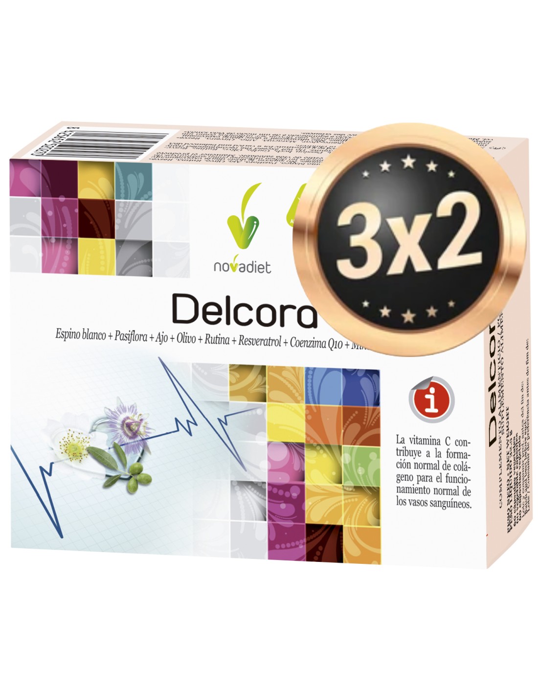 Pack 3x2 Delcora Envase De 60 Cápsulas Vegetales. De Novadiet
