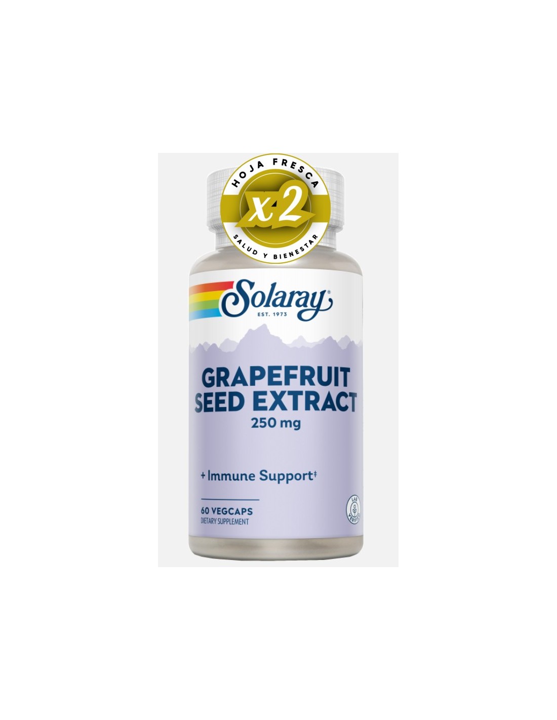 Pack 2 uds Semillas De Pomelo 250 Mg 60 Capsulas Vegetales de Solaray