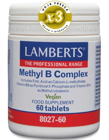 Pack 3 uds Methyl B Complex 60 tabletas de Lamberts