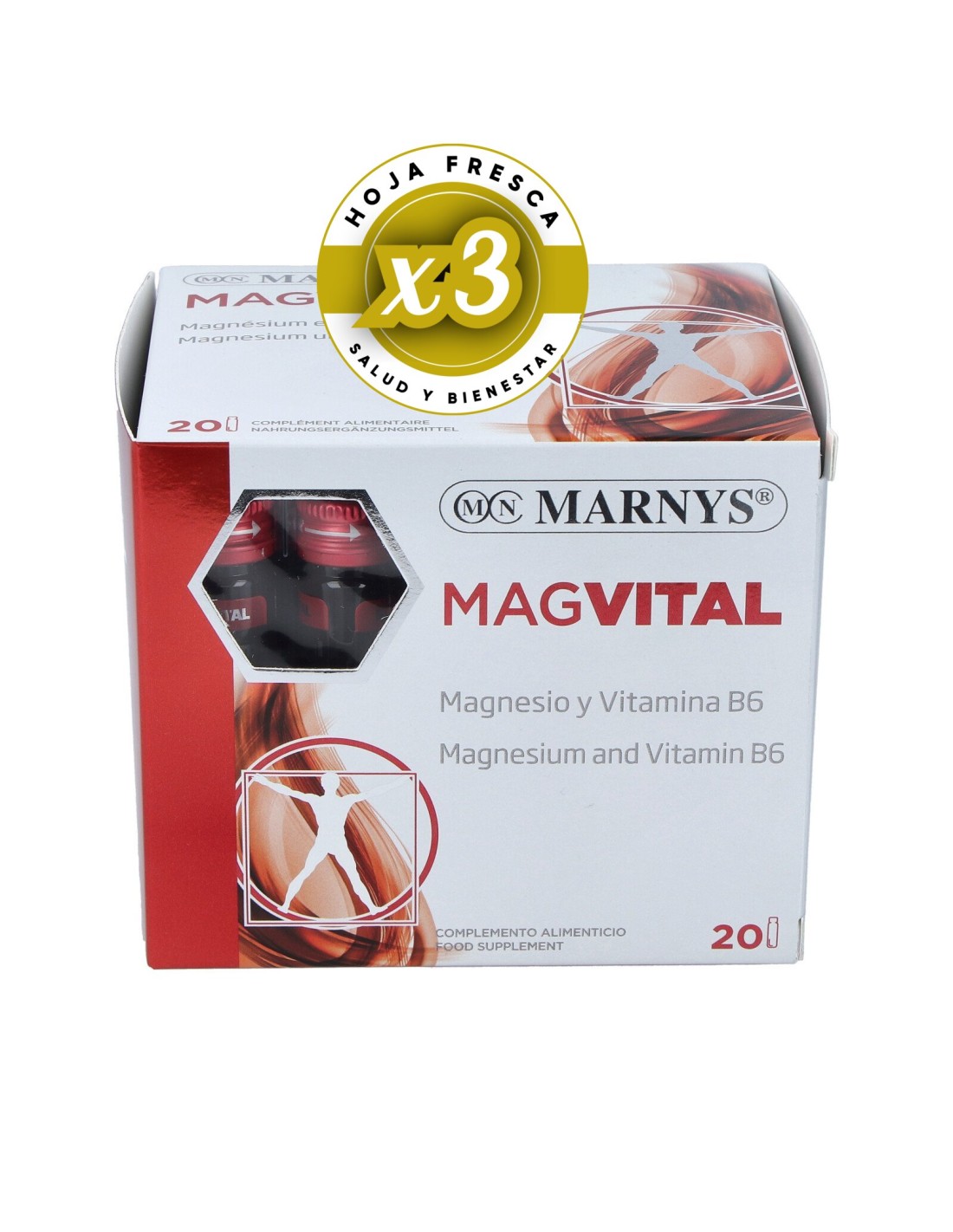 Pack 3 uds Magvital 20 Viales X 11Ml de Marnys